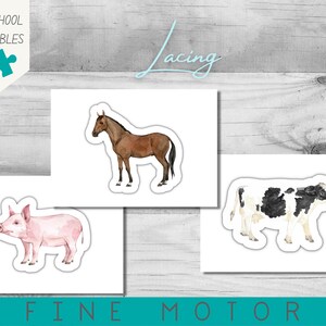 Farm Animals Lacing Card Activity | Preschool & Home Learning ...