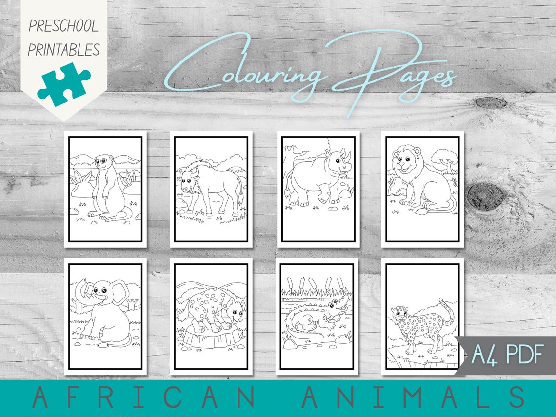 African Animals Colouring Pages | Preschool Activity | Home & School ...