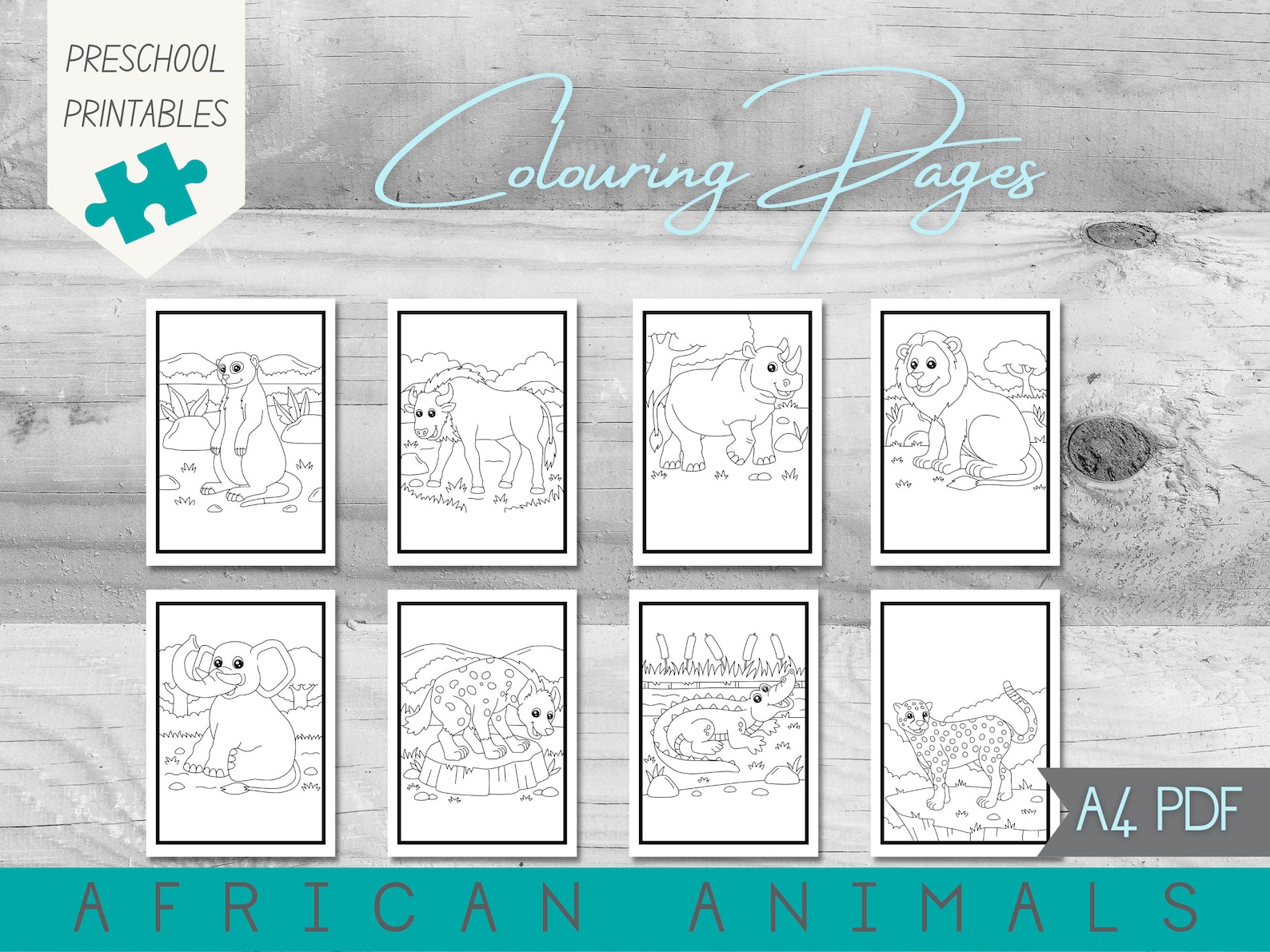 African Animals Colouring Pages | Preschool Activity | Home & School ...