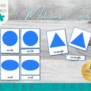 Matching Shapes | 3 Part Cards | PDF Printable - Etsy