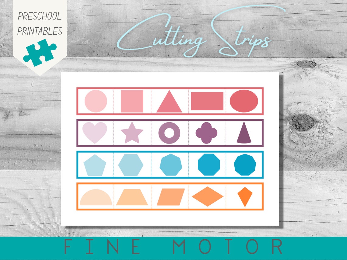 Shapes Cutting Strips | Preschool & Homeschool Activity | Fine Motor ...