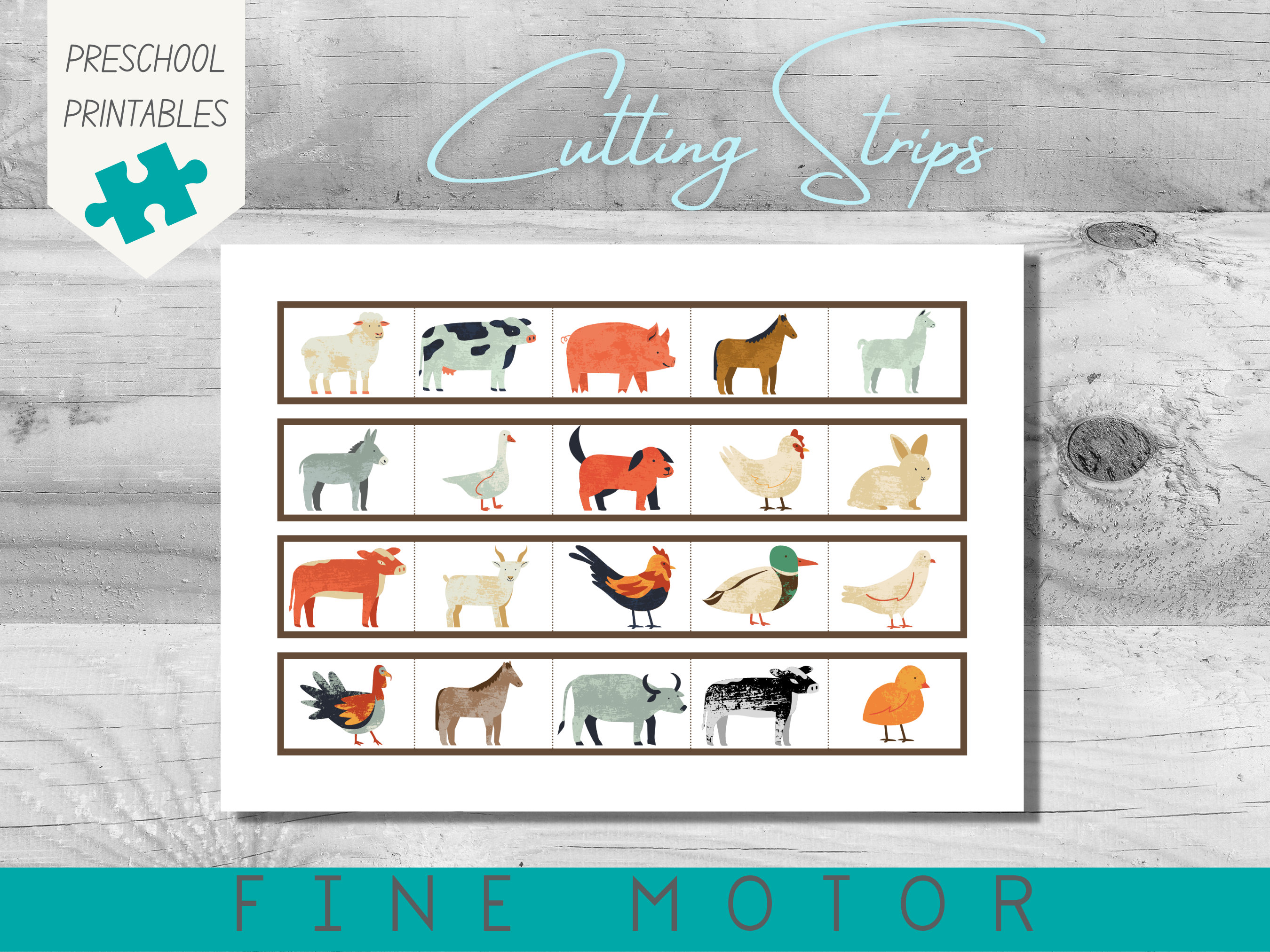 Farm Cutting Strips | Preschool & Homeschool Activity | Fine Motor ...
