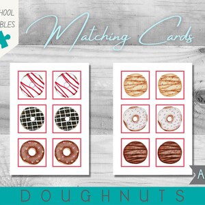 Doughnut Matching | Preschool Activity | 12 Sets | 24 Cards ...