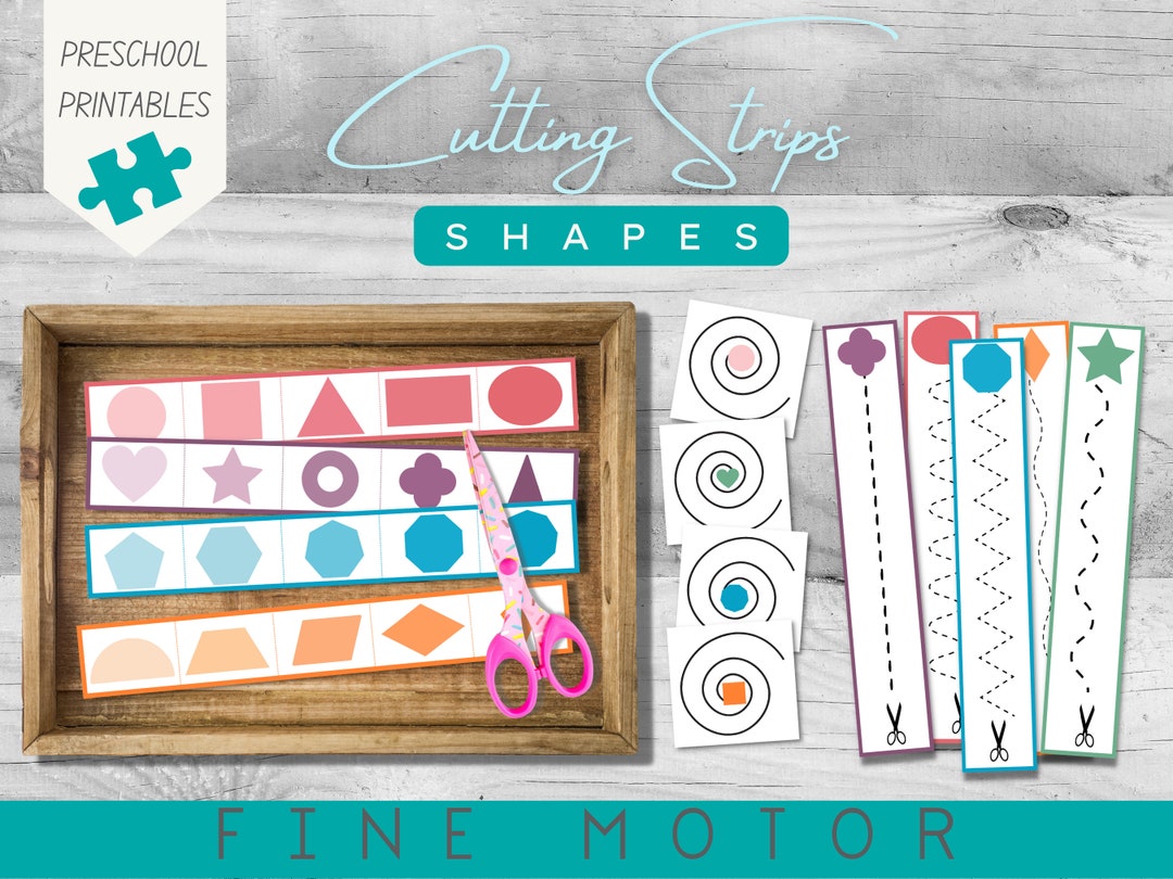 Shapes Cutting Strips | Preschool & Homeschool Activity | Fine Motor ...