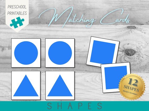 Shape Matching Set 12 Shapes PDF Printable | Etsy