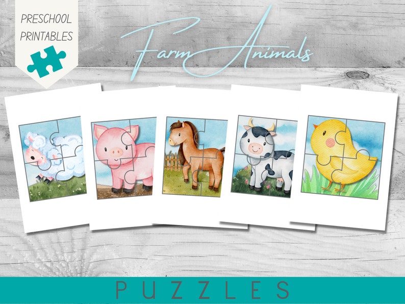 4 Pc Farm Puzzle | Toddler Activity | Cut and Paste Activity | PDF ...