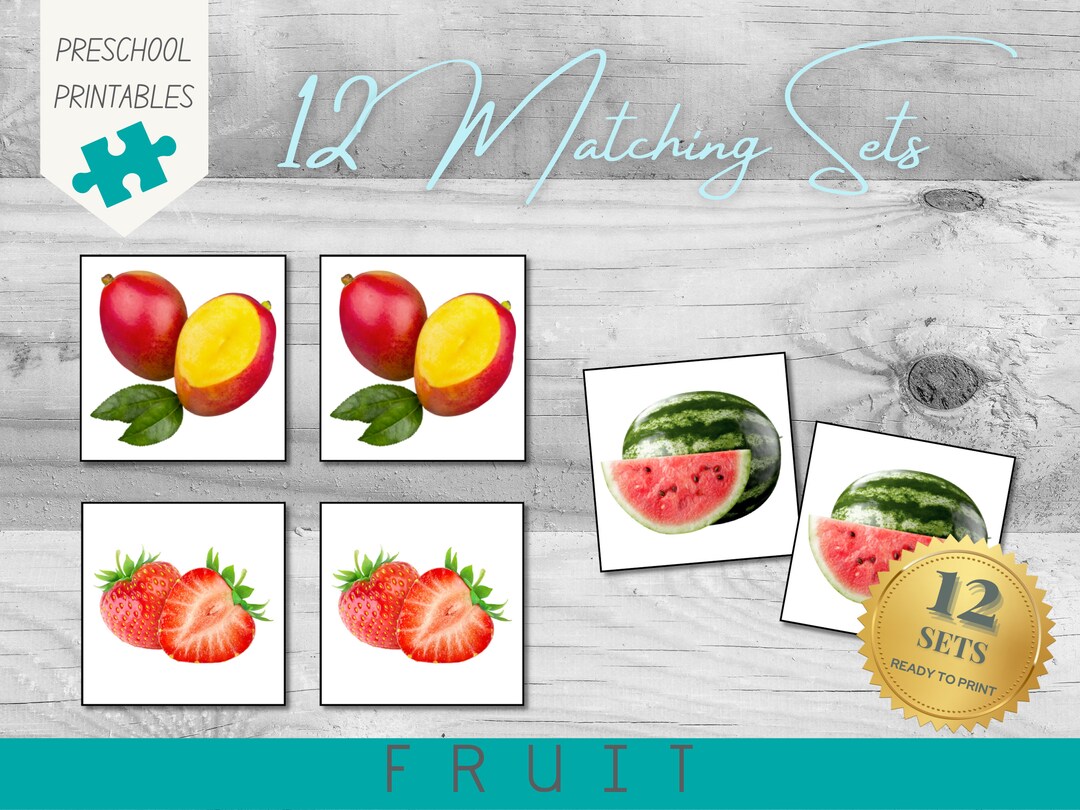 Fruit Matching Preschool Activity | 12 Sets | 24 Cards | High ...