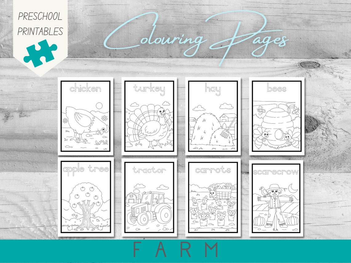 Farm Colouring Pages Preschool Activity Home & School - Etsy