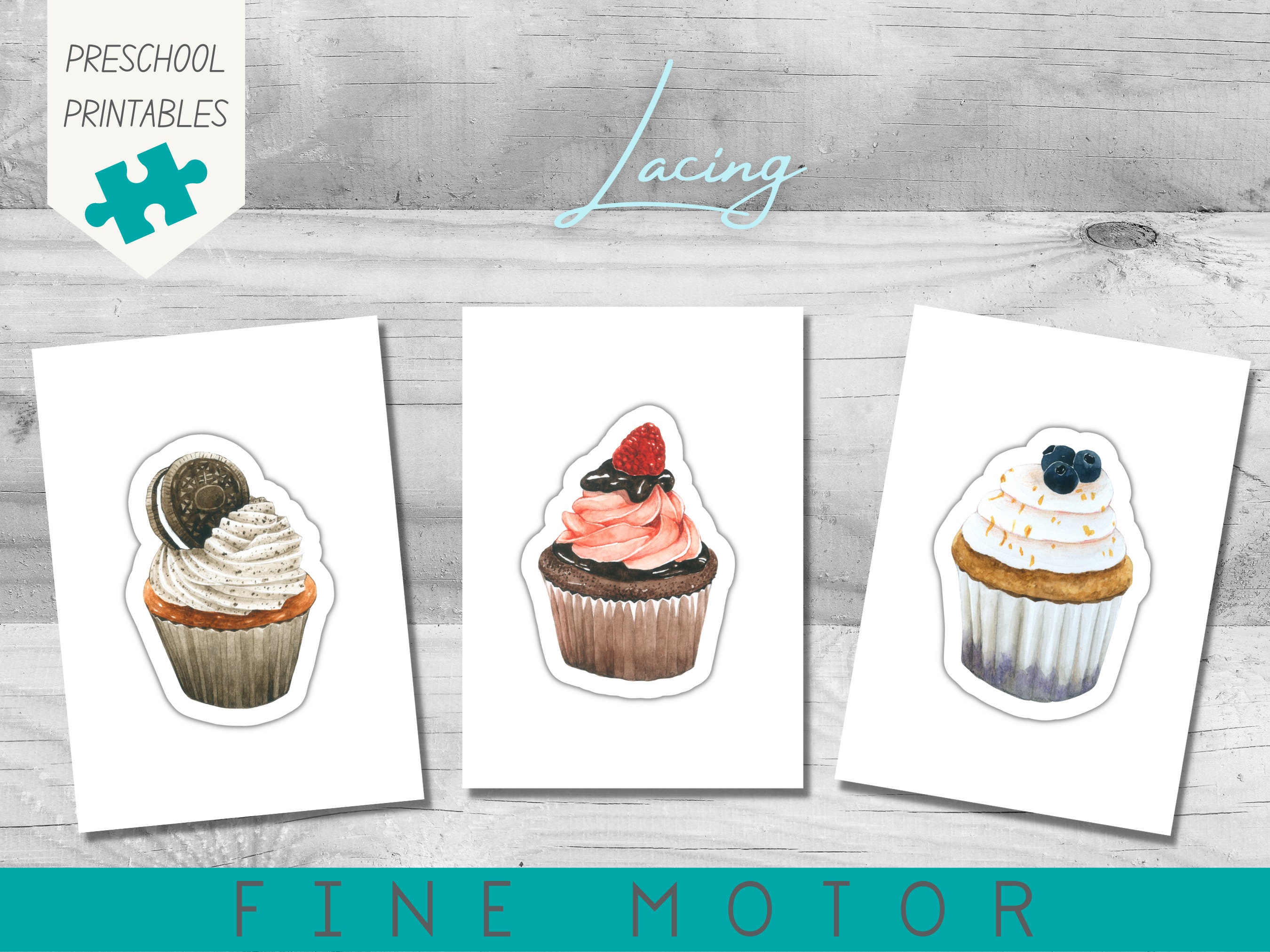 Cupcake Lacing Card Activity | Preschool & Homeschool | Montessori ...