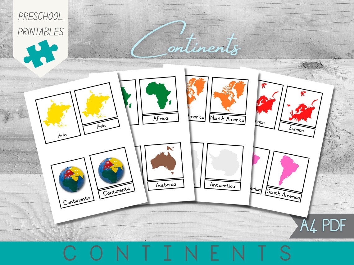 Montessori Continents | Animals of the World Bundle | Matching Cards ...