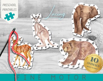 Sea Ocean Animals Lacing Card Activity | Preschool & Homeschool ...