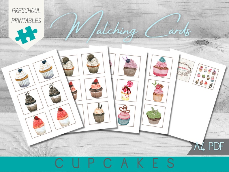 Cupcake Matching | Preschool Activity | 12 Sets | 24 Cards ...