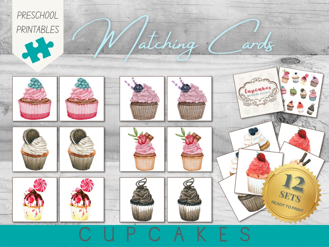 Cupcake Matching | Preschool Activity | 12 Sets | 24 Cards ...
