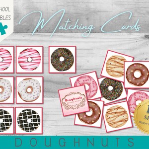 Doughnut Matching | Preschool Activity | 12 Sets | 24 Cards ...