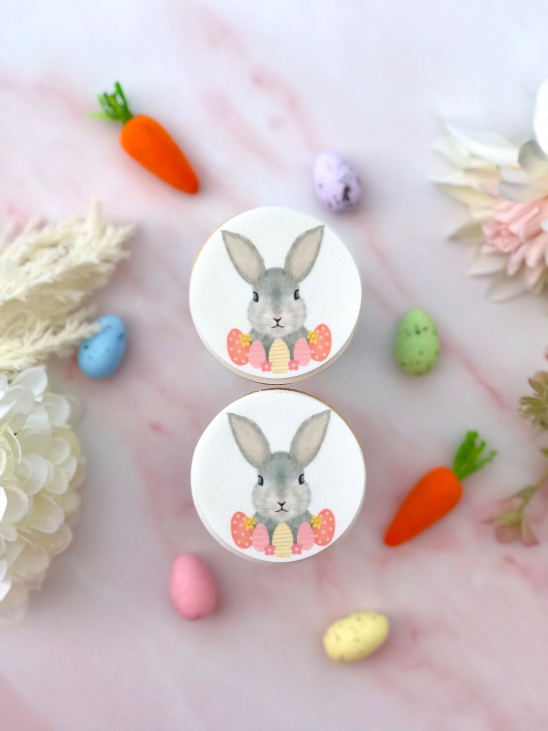 Easter Bunny Edible Cupcake Toppers Cute Spring Easter Rabbit With ...