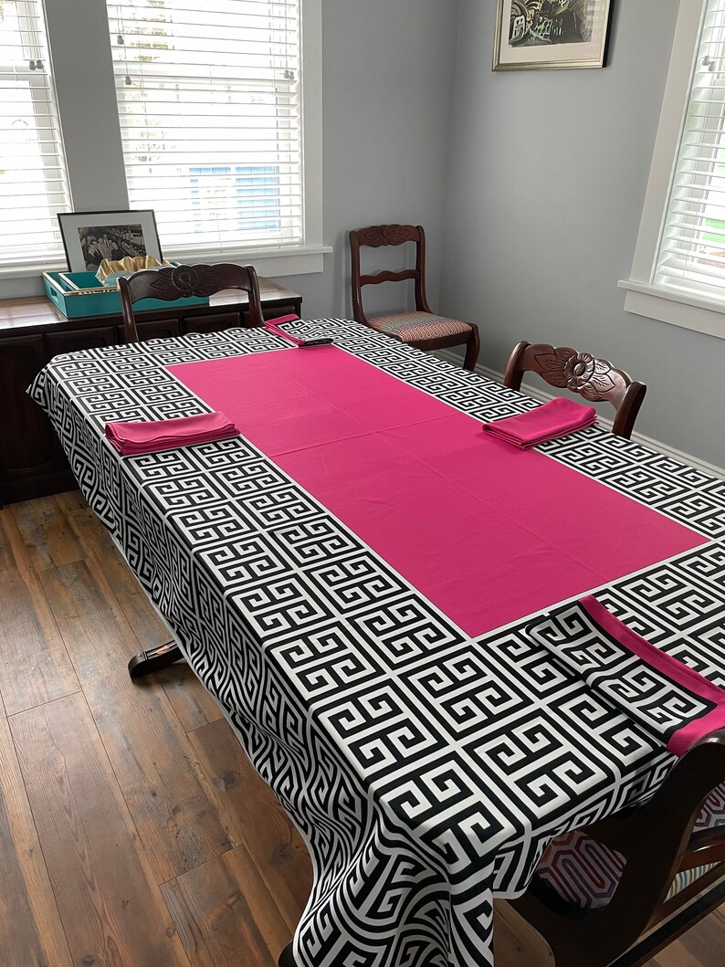 Greek Key Tablecloth & Matching Napkins, Made in the U.S.A. From ...