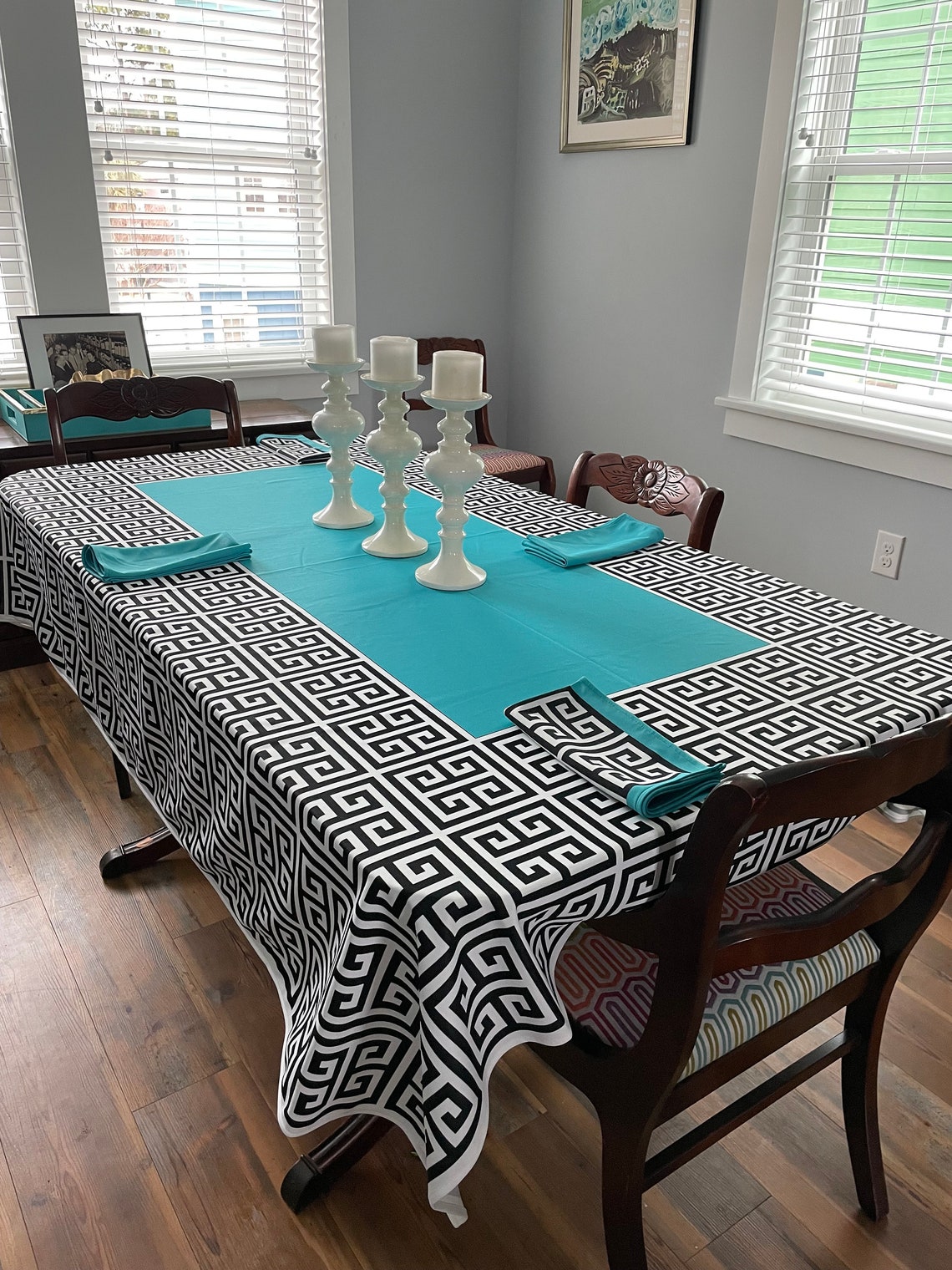 Greek Key Tablecloth & Matching Napkins, Made in the U.S.A. From ...
