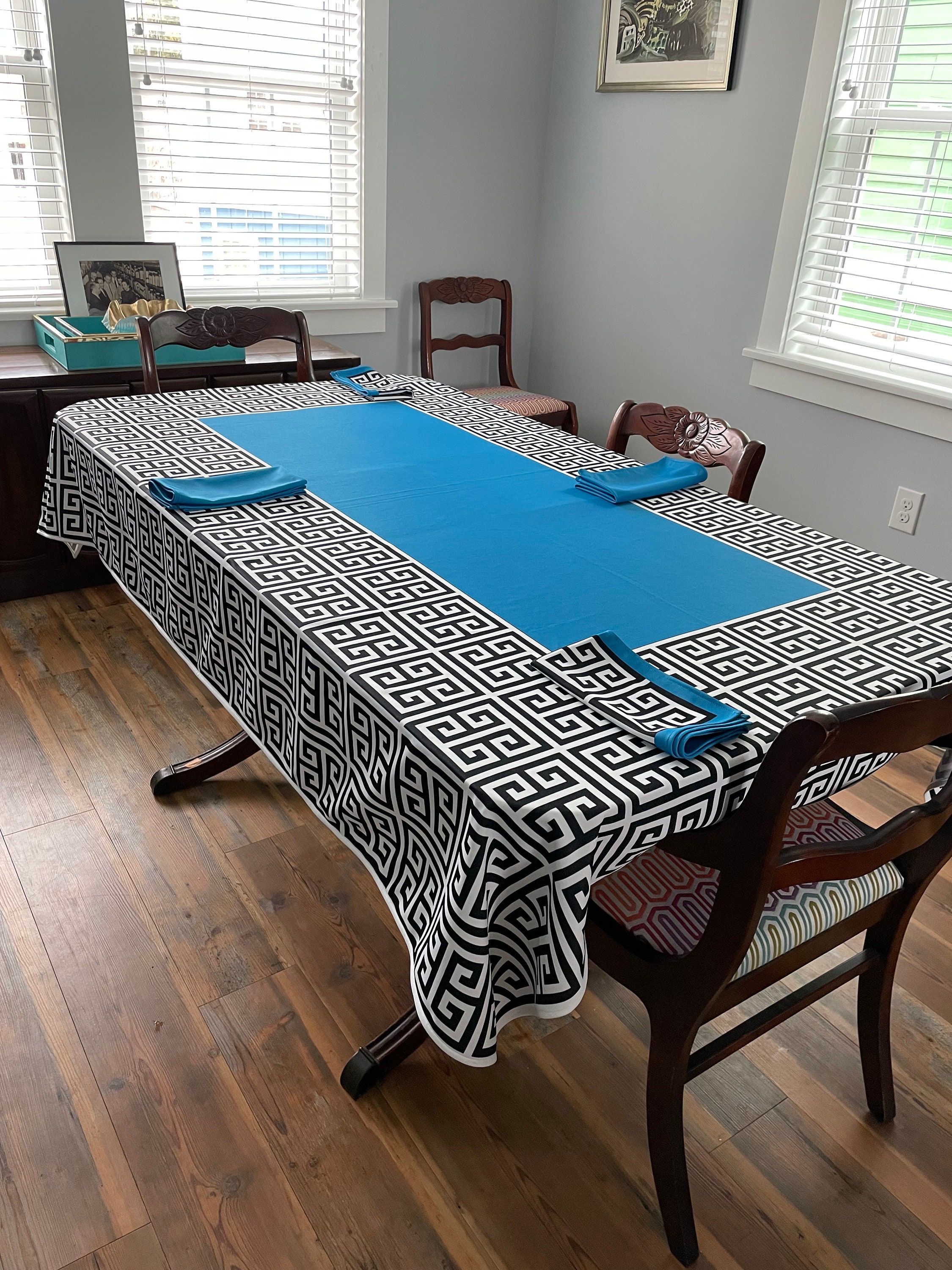 Greek Key Tablecloth & Matching Napkins, Made in the U.S.A. From ...