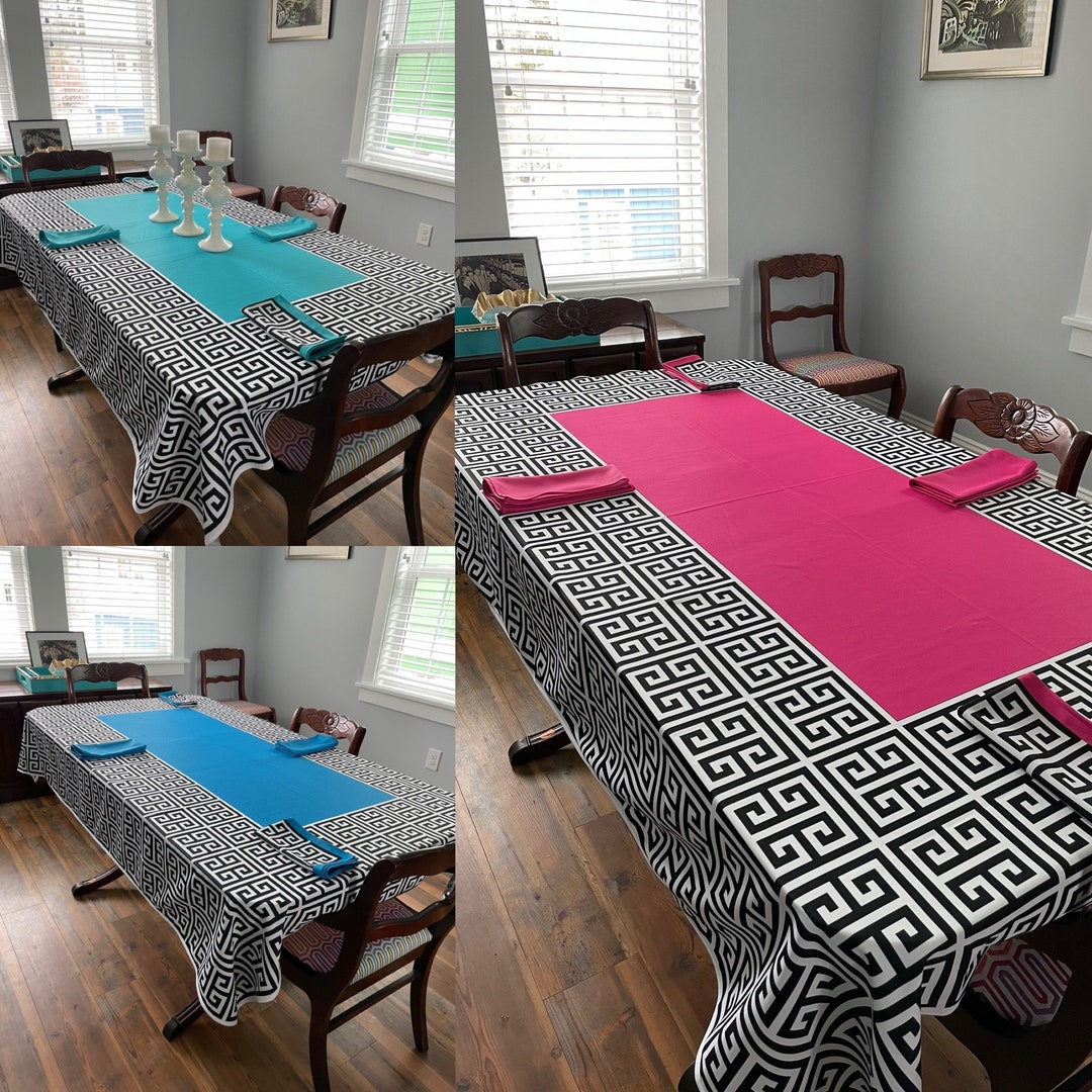 Greek Key Tablecloth & Matching Napkins, Made in the U.S.A. From ...