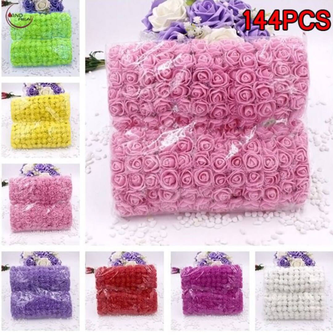 144 Set of 2.5 Cm Mini Foam Roses Flowers. Wedding Decorations. Home ...