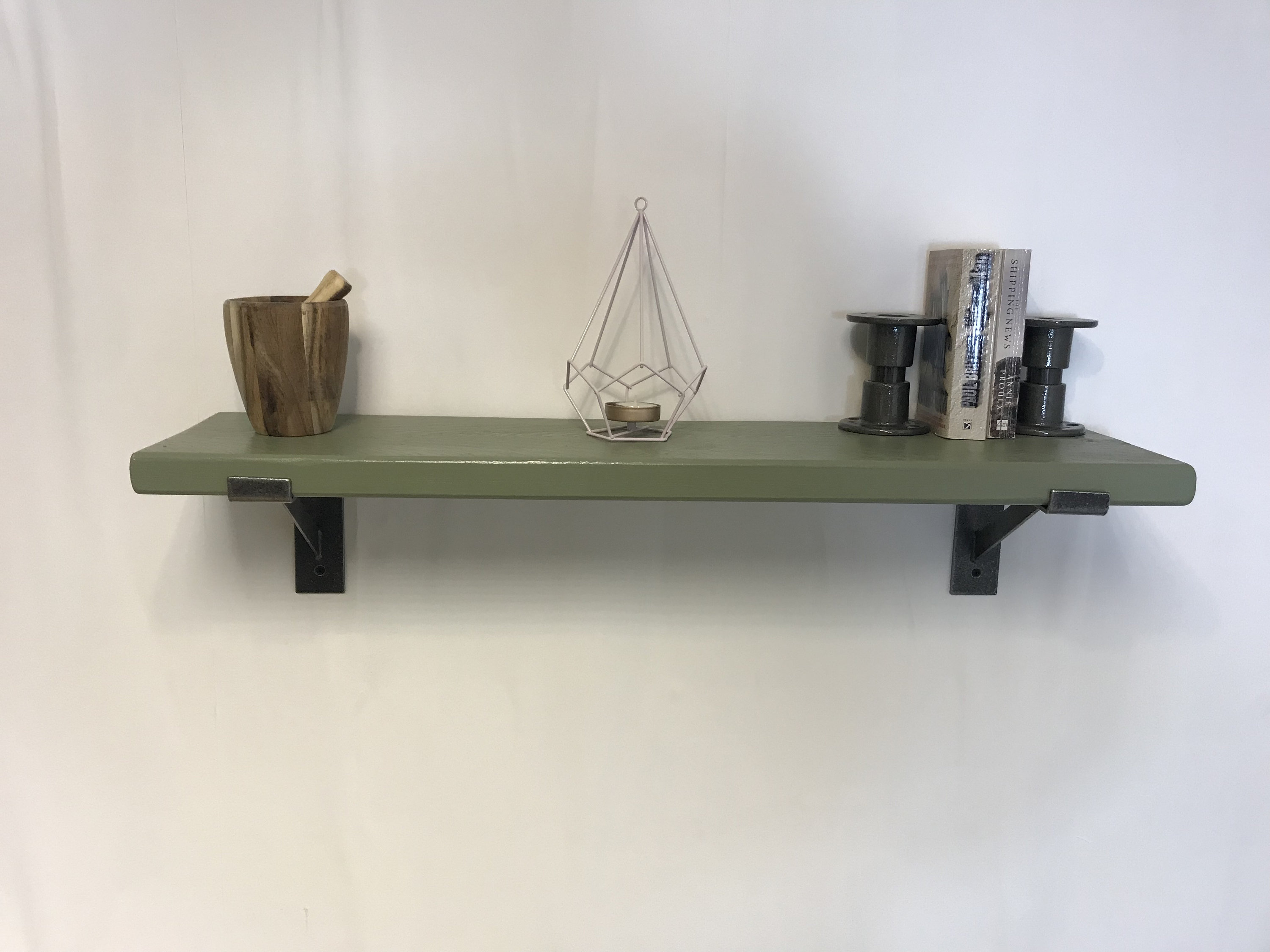 Hand Painted Solid Wood Shelf With Lipped up Brackets, Handcrafted ...