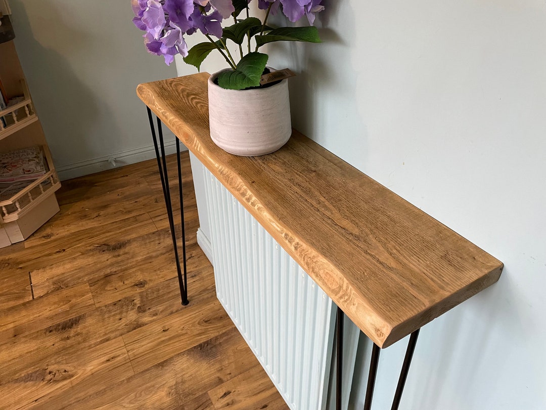 Handmade Live Edge Console Table: Rustic Wooden Hall Table With Hairpin ...