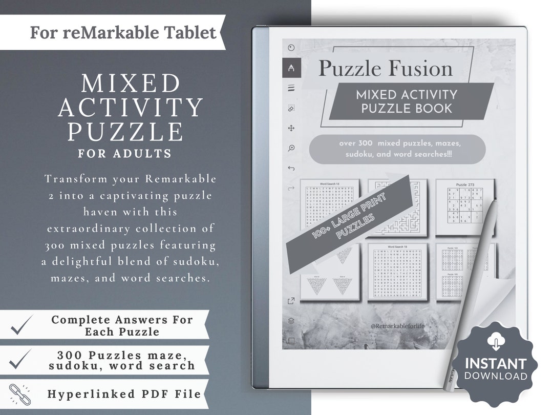 The Ultimate Puzzle Book for Remarkable 2: Sharpen Your Mind With 300 ...