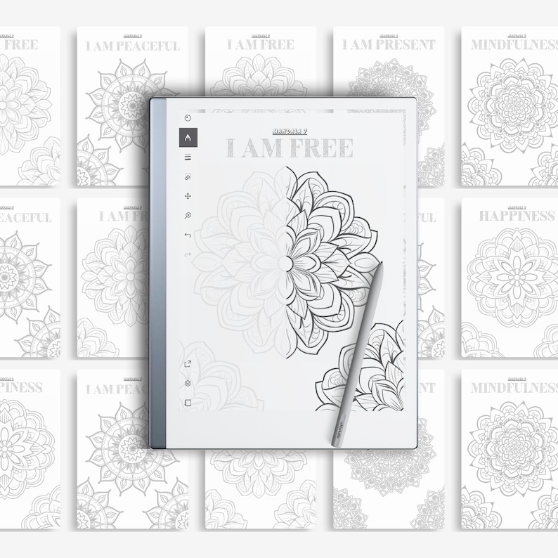 Stress Relief Adults Mandala Tracing Pages for Remarkable Tablet Digital PDF File With 50 ...