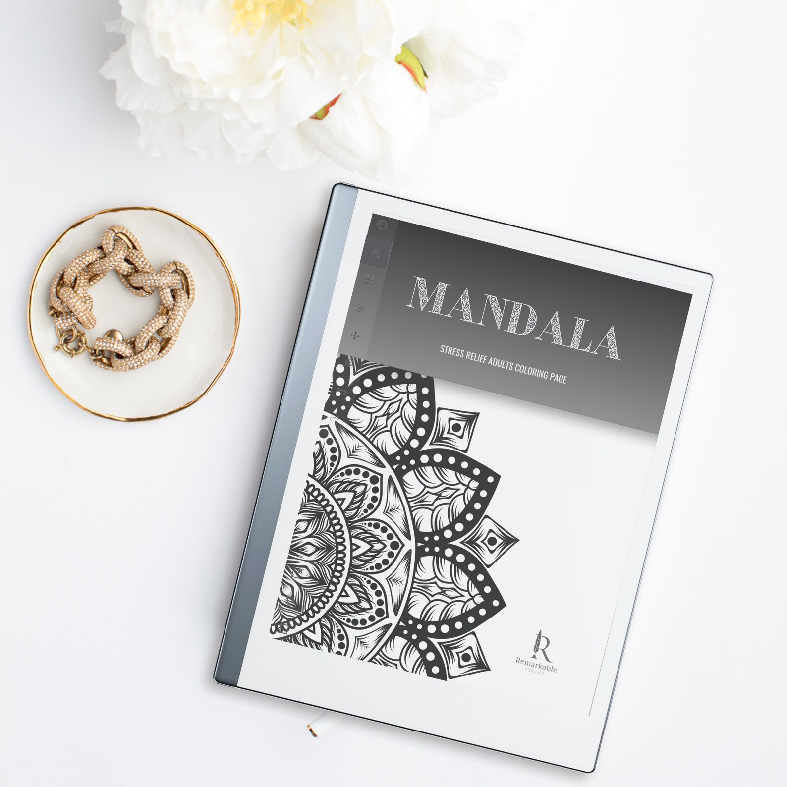 Stress Relief Adults Mandala Tracing Pages for Remarkable Tablet ...