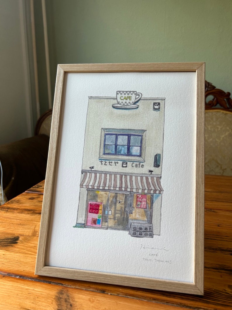 Japanese Storefront Painting With Watercolor Tokyo JAPAN Cafe - Etsy