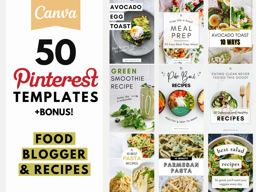 Pinterest Templates for Recipe Food Blogger Pinterest Pin Template With ...