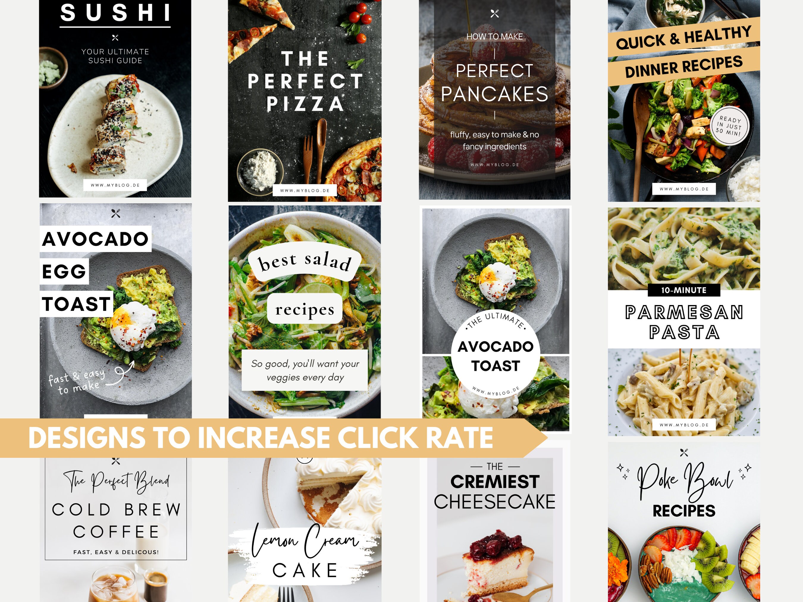 Pinterest Templates for Recipe Food Blogger Pinterest Pin Template With ...