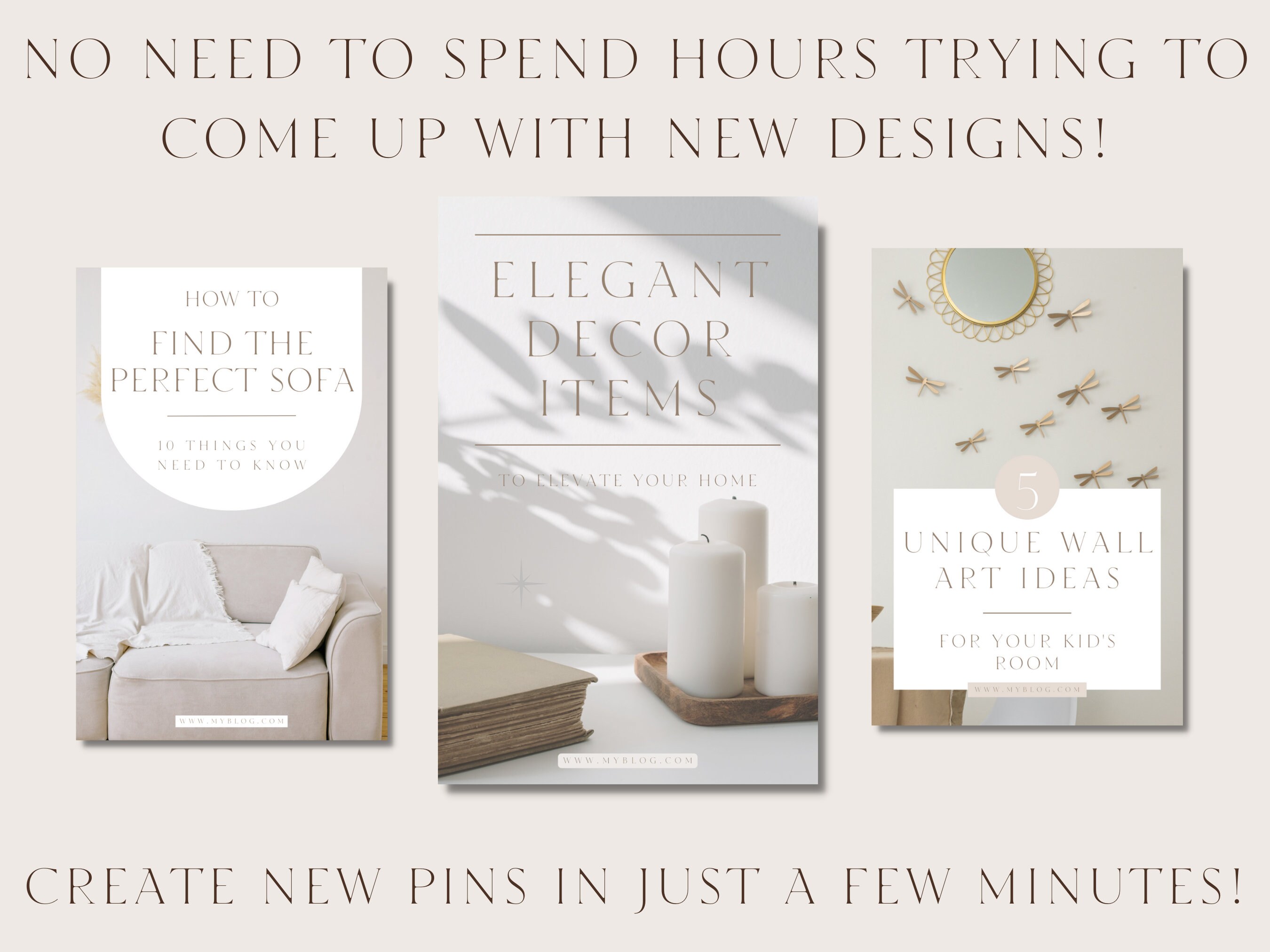 Pinterest Templates Canva Pinterest Pins Beige Pinterest Pin Templates ...