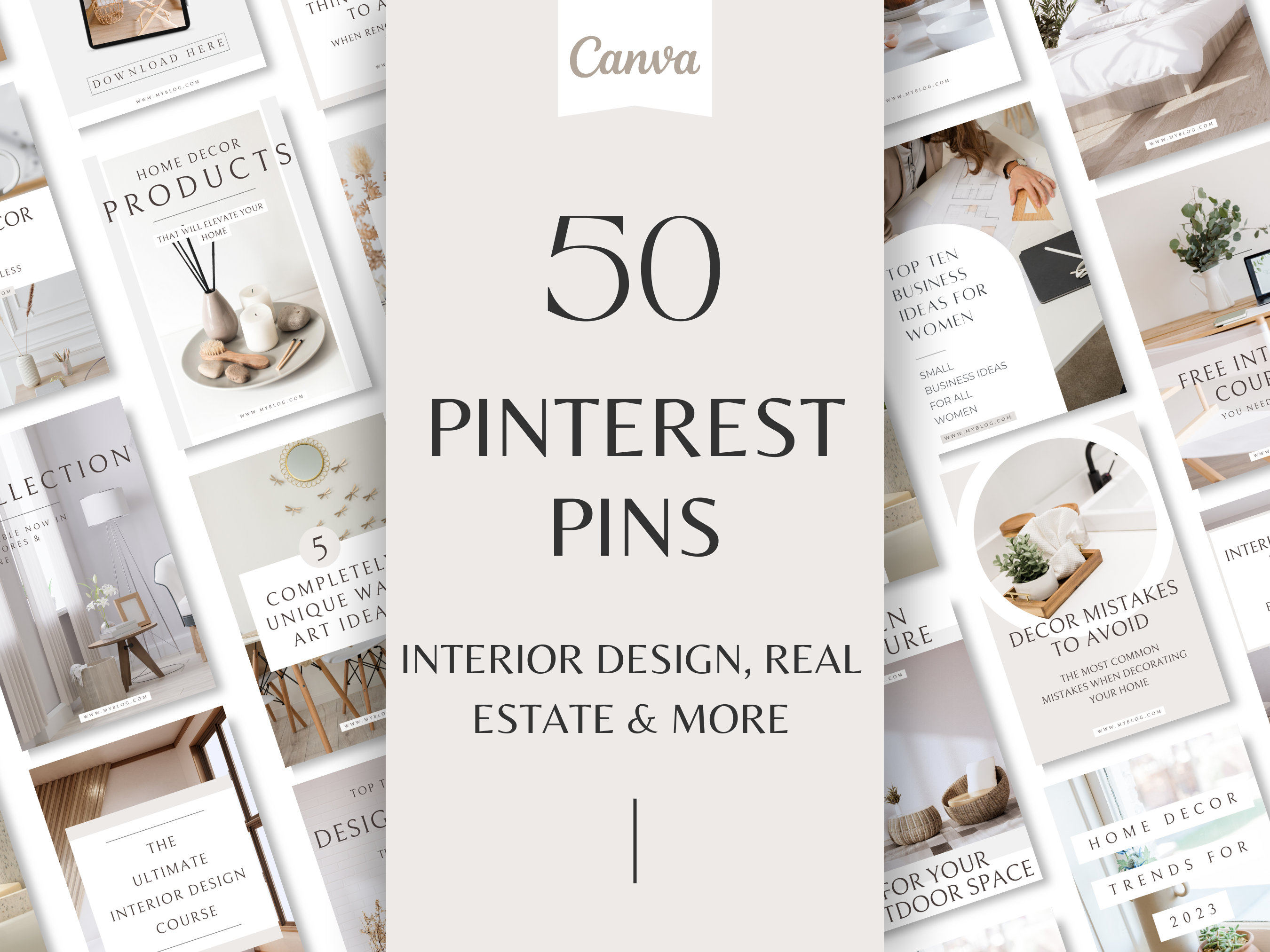 Pinterest Templates Interior Design Canva Pinterest Pin Template ...