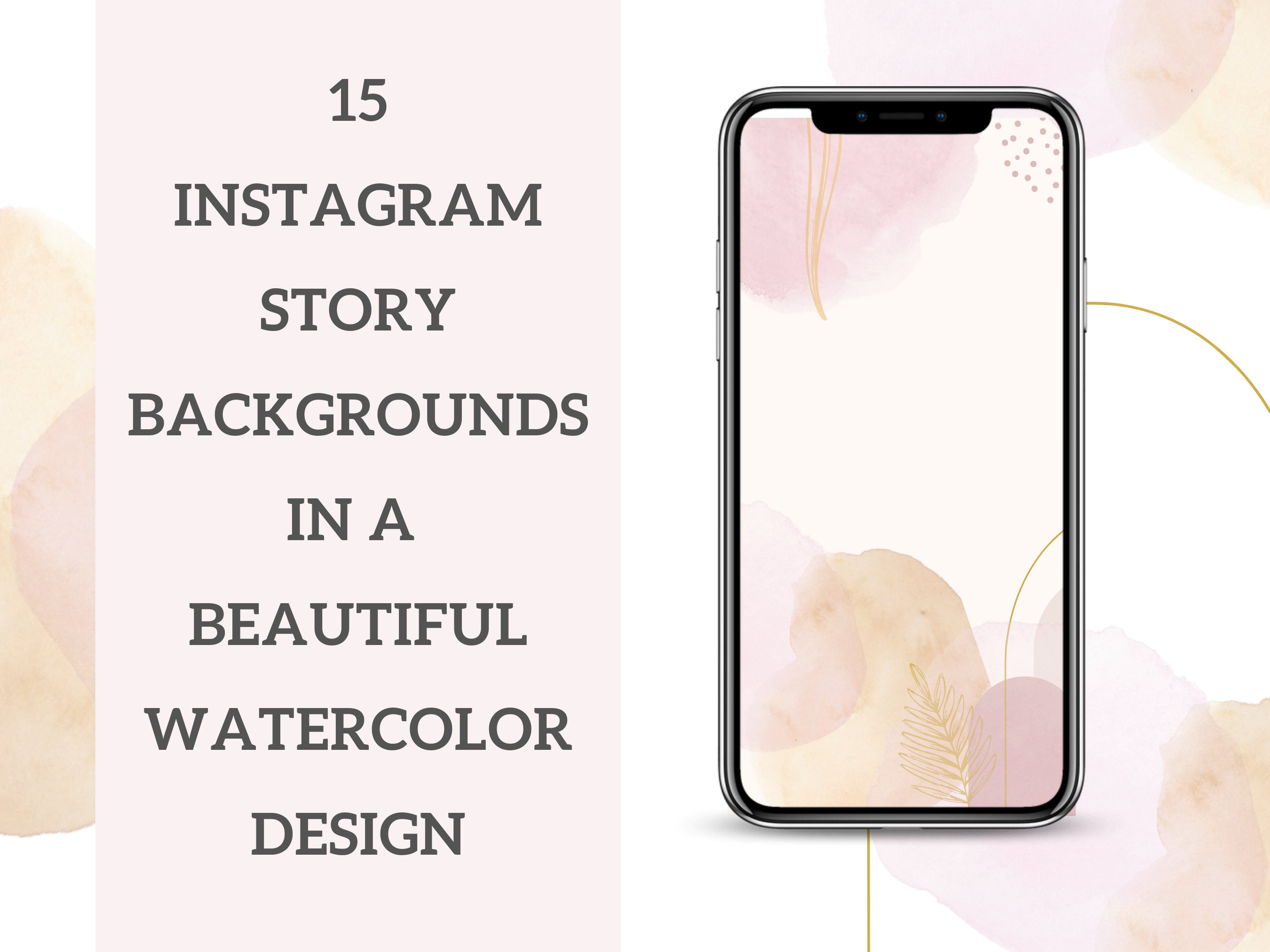 15 Instagram Story Background Templates - Watercolor Boho Templates ...