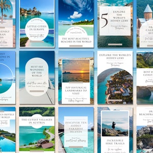 Travel Pinterest Pin Templates: 50 Canva Designs (digital Download) - Etsy