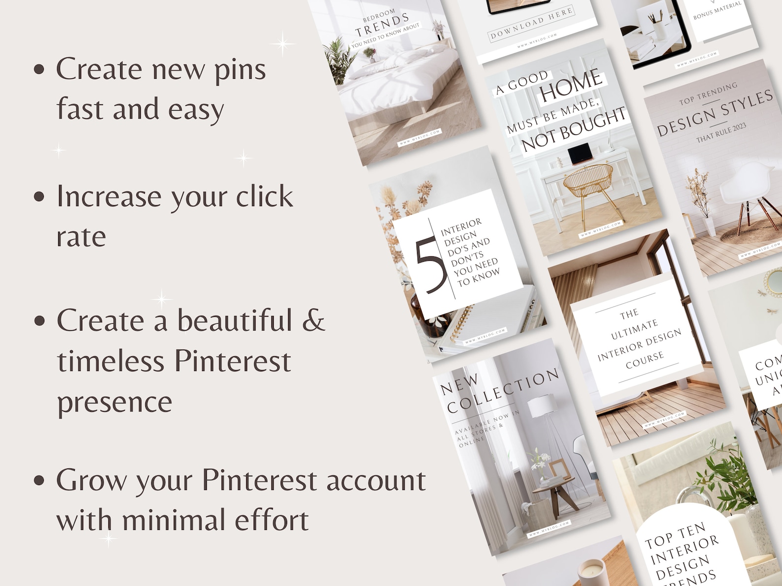 Pinterest Templates Interior Design Canva Pinterest Pin Template ...