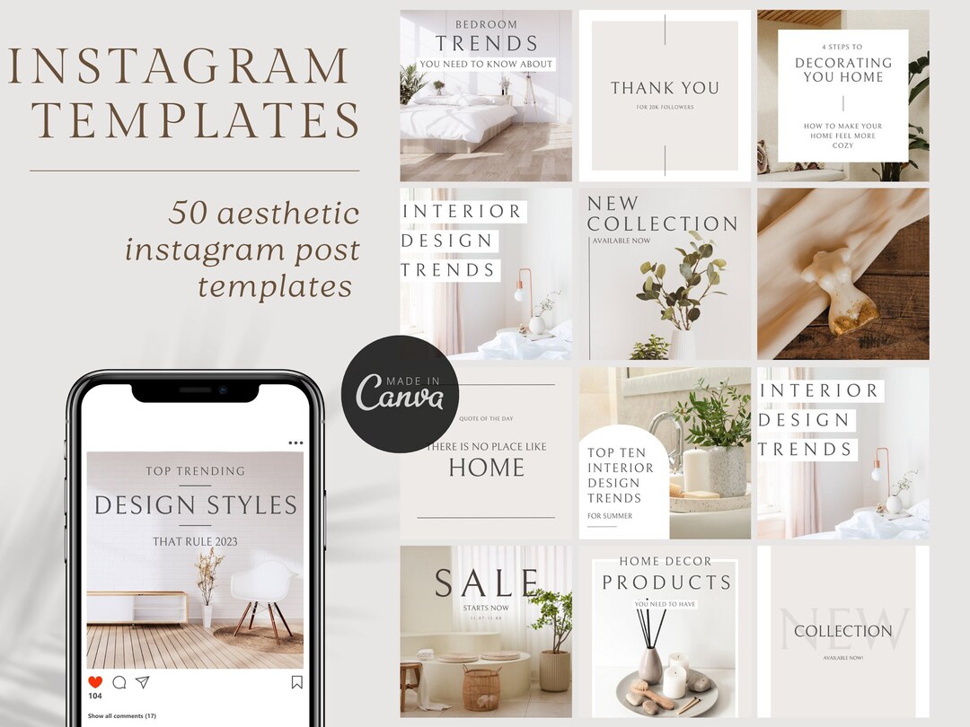 Instagram Templates Interior Design Instagram Post Templates Canva ...