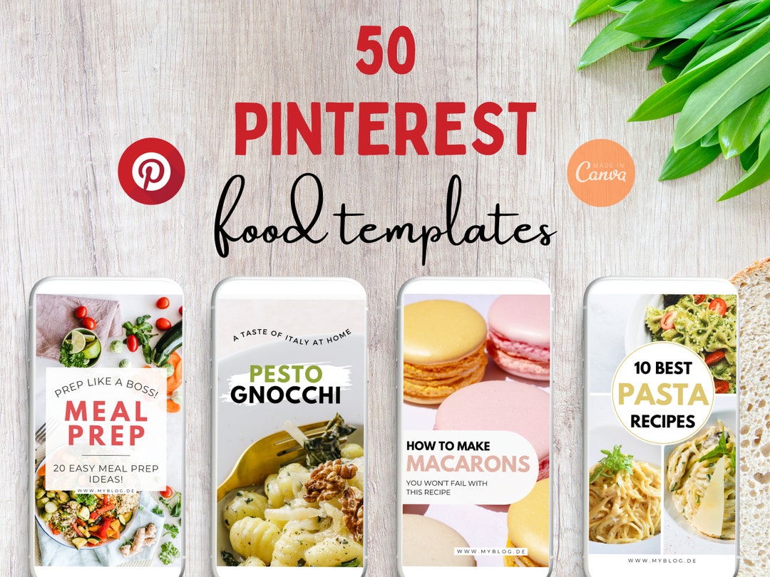 50 Pinterest Food Templates for Canva (digital Download) - Etsy