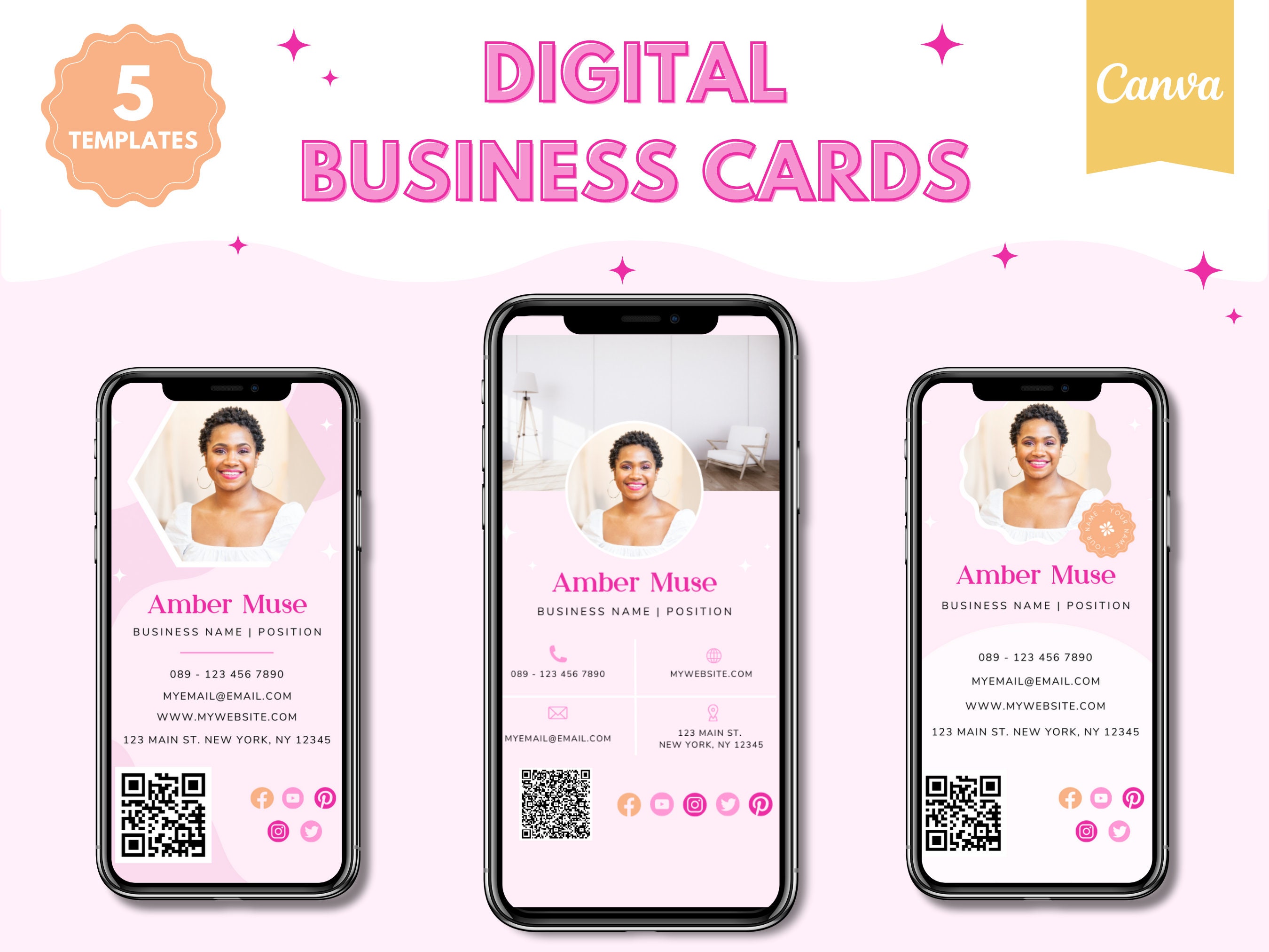 Digital Business Card Template Canva Business Card Canva Digital ...