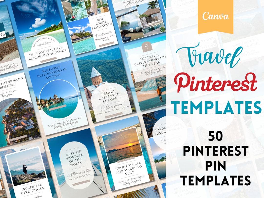 Pinterest Templates Travel Canva for Viral Pinterest Pins Pinterest Pin ...
