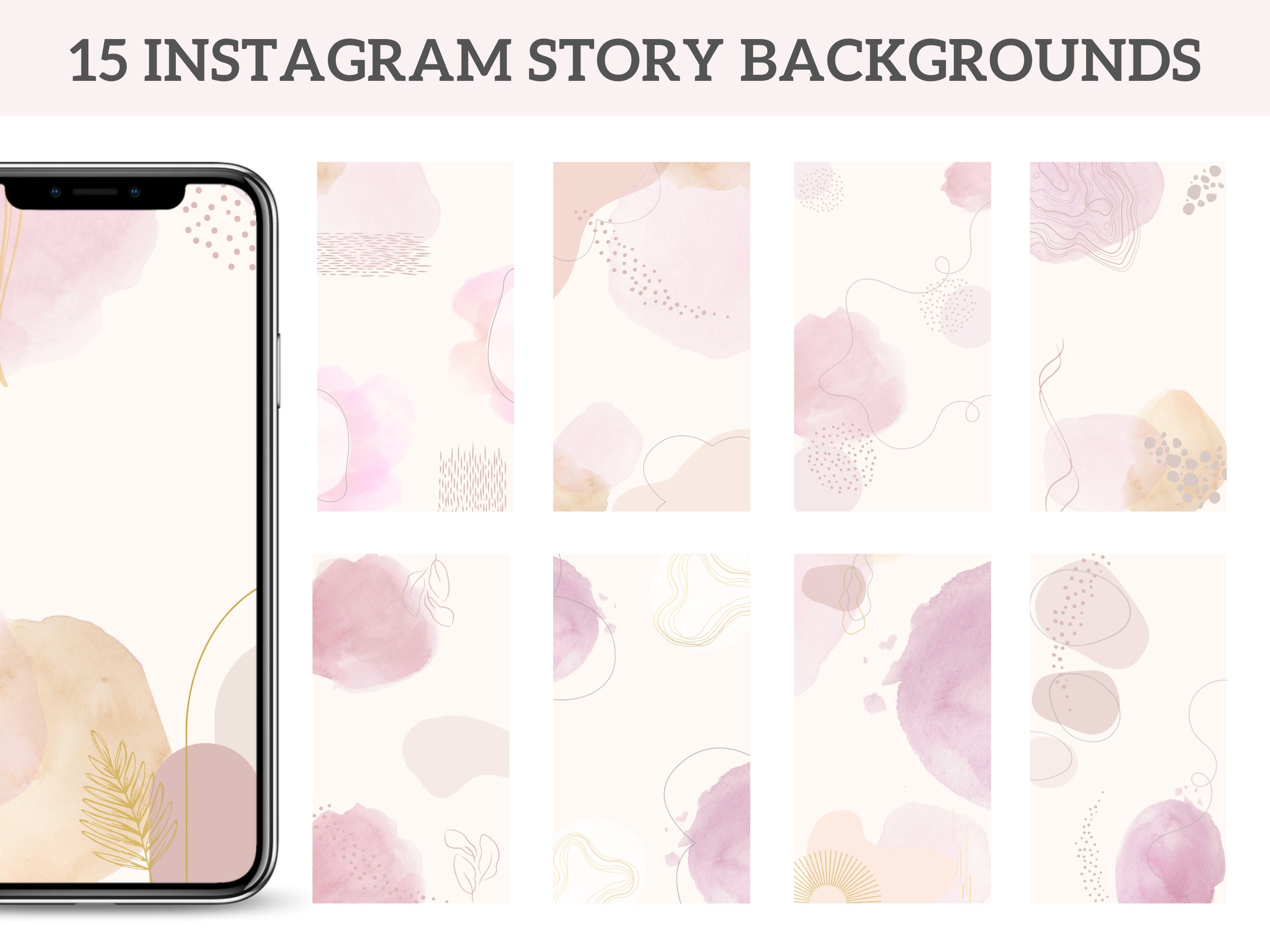 15 Instagram Story Background Templates - Watercolor Boho Templates ...