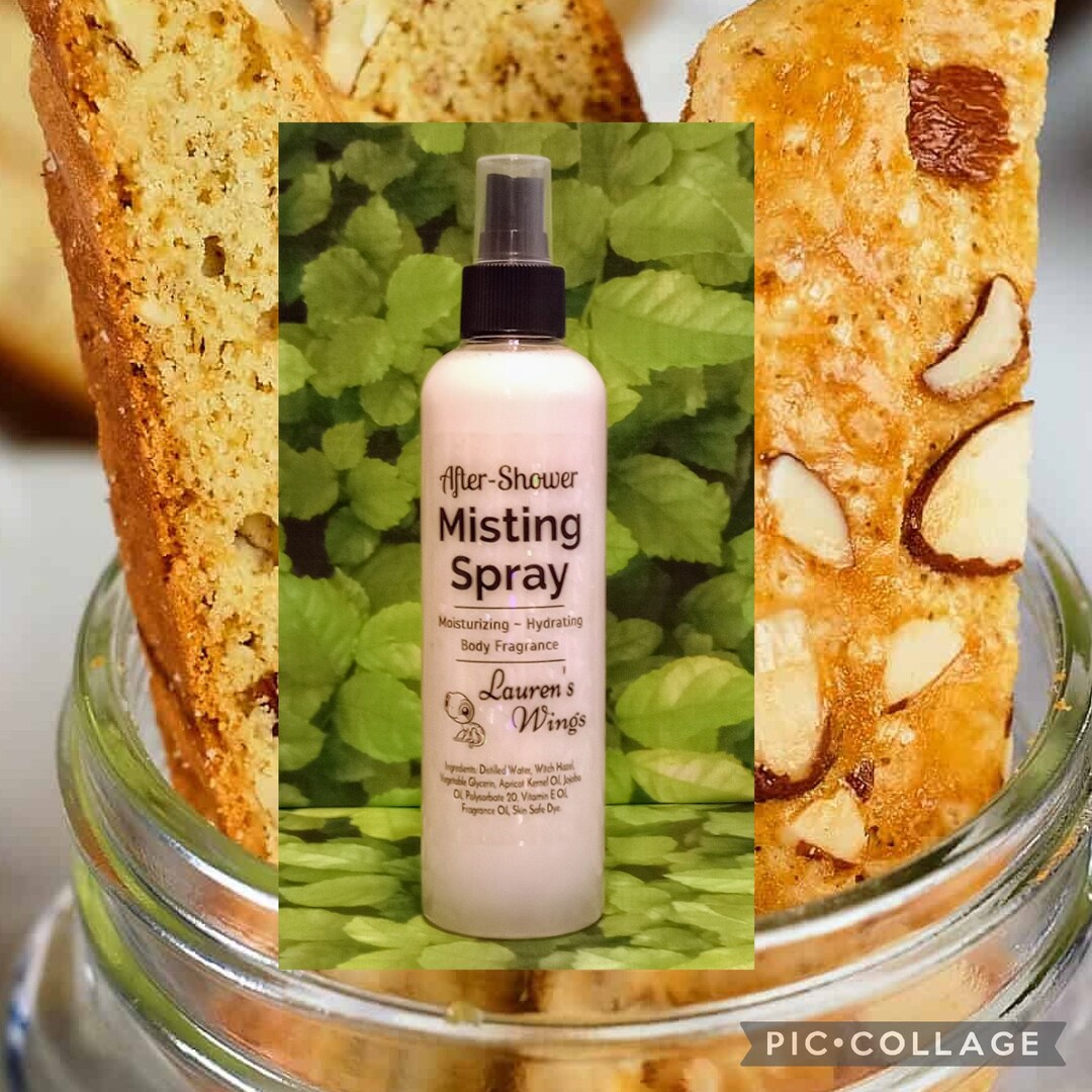 Almond Biscotti AFTER SHOWER Misting SPRAY, Blend of Skin Soothing Oils ...