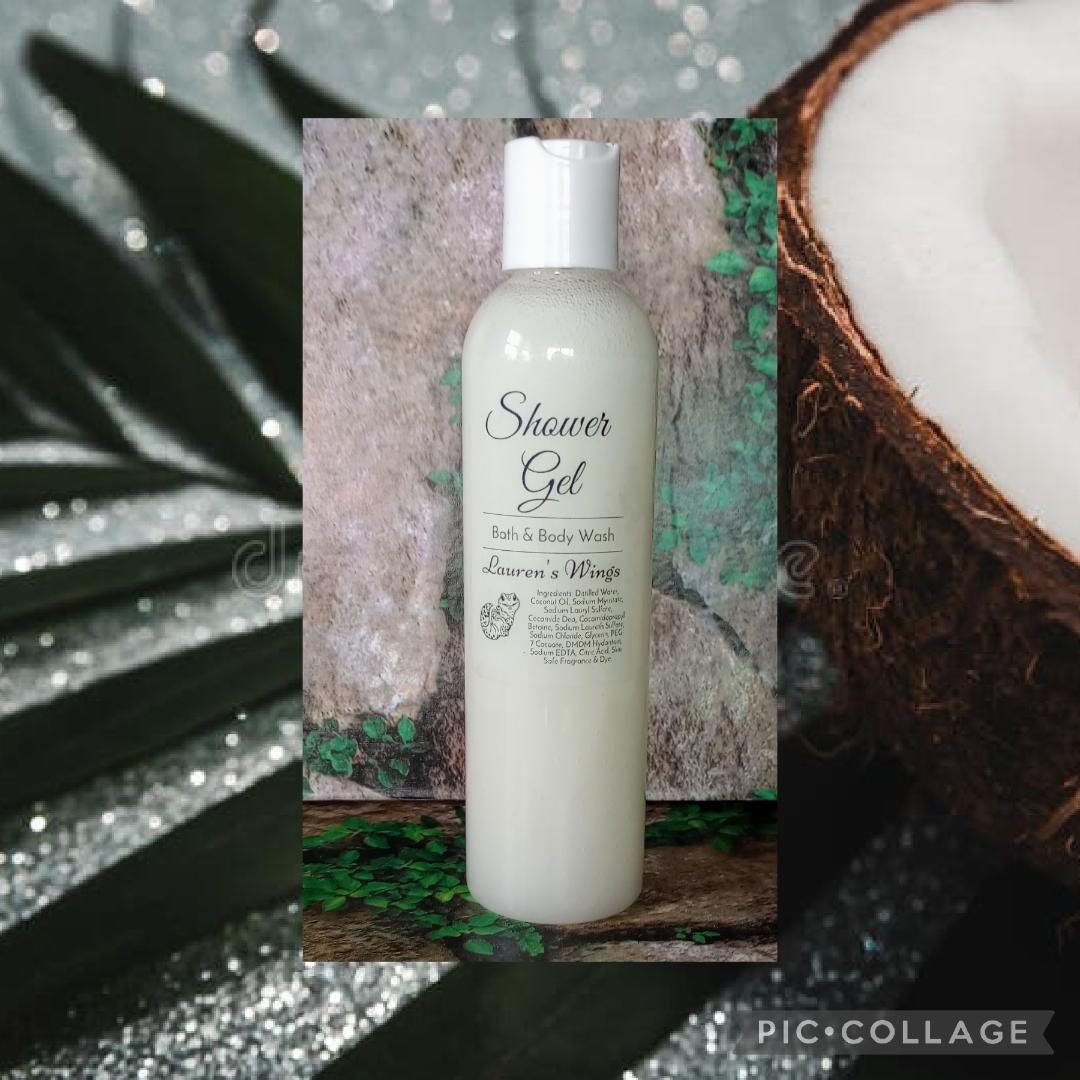 Coconut Shimmer SHOWER GEL, Long Lasting Scented Body Wash, Blend of ...
