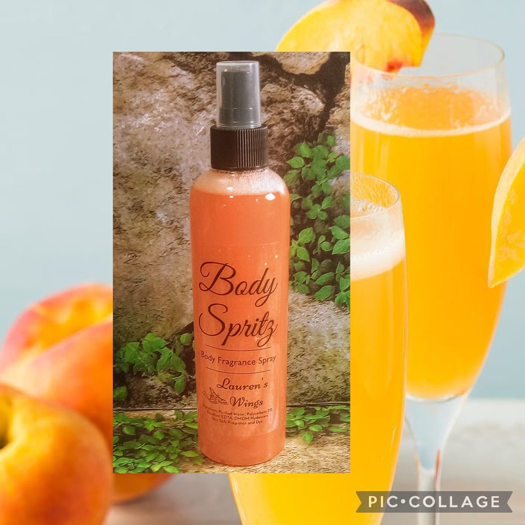 Peach Bellini Body Spritz: Peach Nectar, Orange and Pink Champagne ...