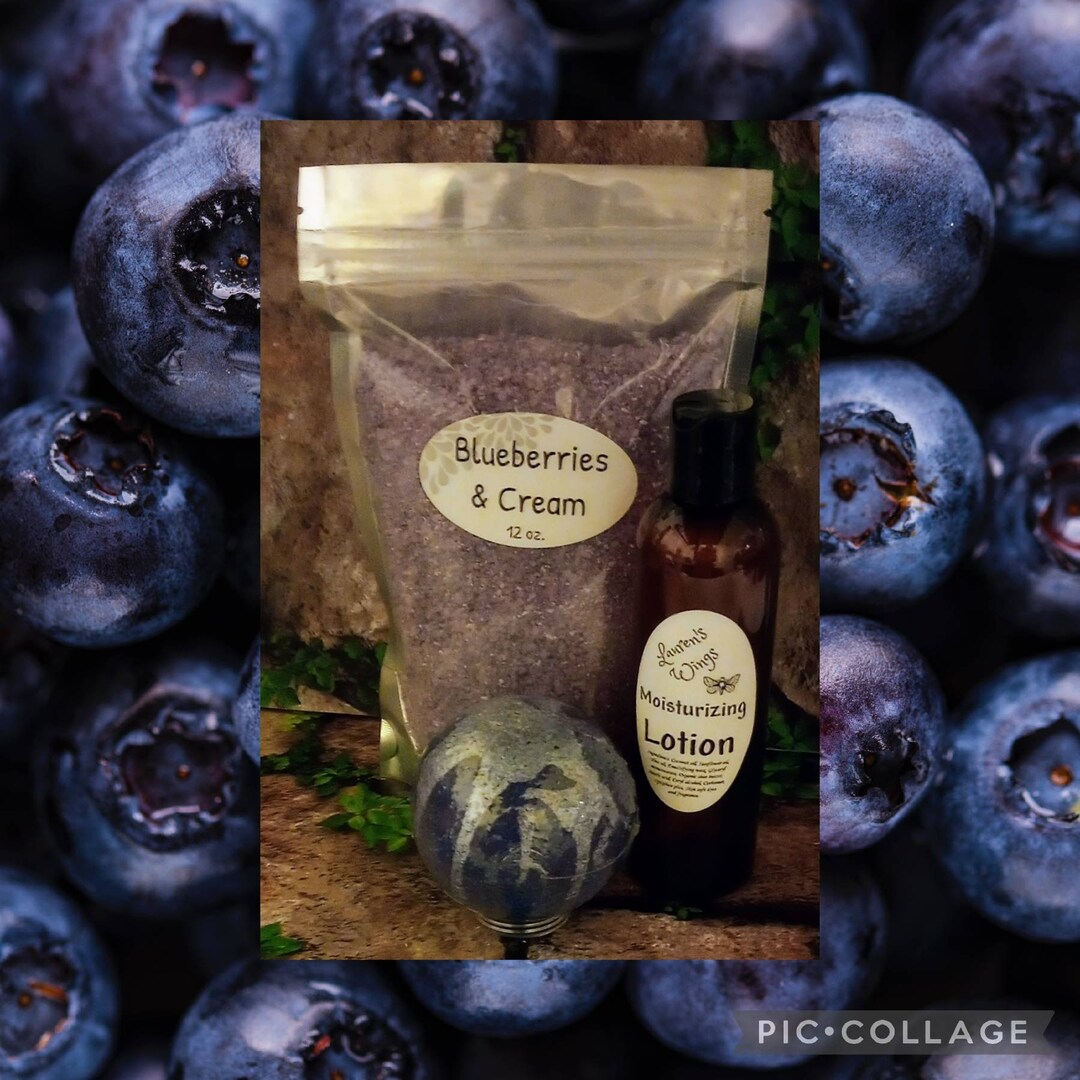 Blueberries & Cream BATH SALTS W/ Option of Adding Lotion or Bath Bombs ...