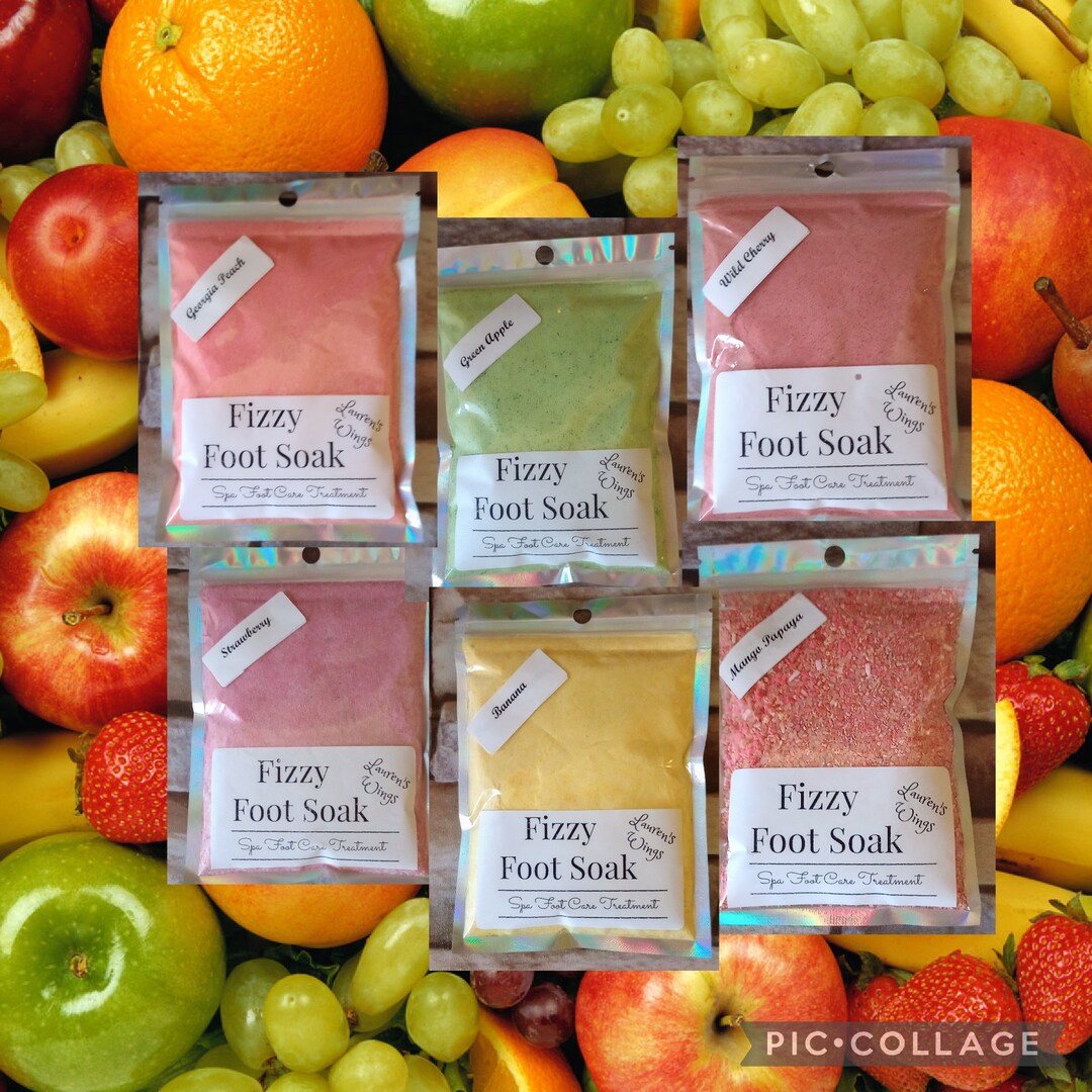 Fruity FIZZY FOOT SOAK, Spa Foot Treatment, Banana, Georgia Peach ...