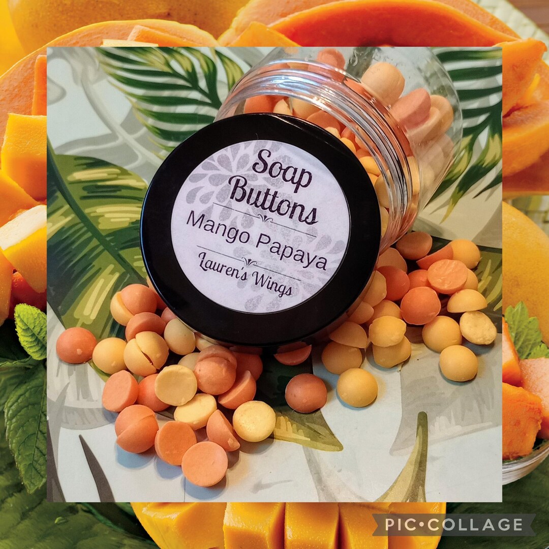 Mango Papaya SINGLE USE SOAPS, One Time Use Soap Buttons, Fun ...