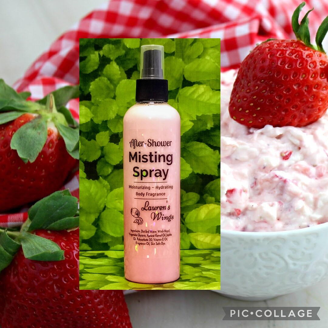 Strawberries & Cream AFTER SHOWER Misting SPRAY, Blend of Skin Soothing ...