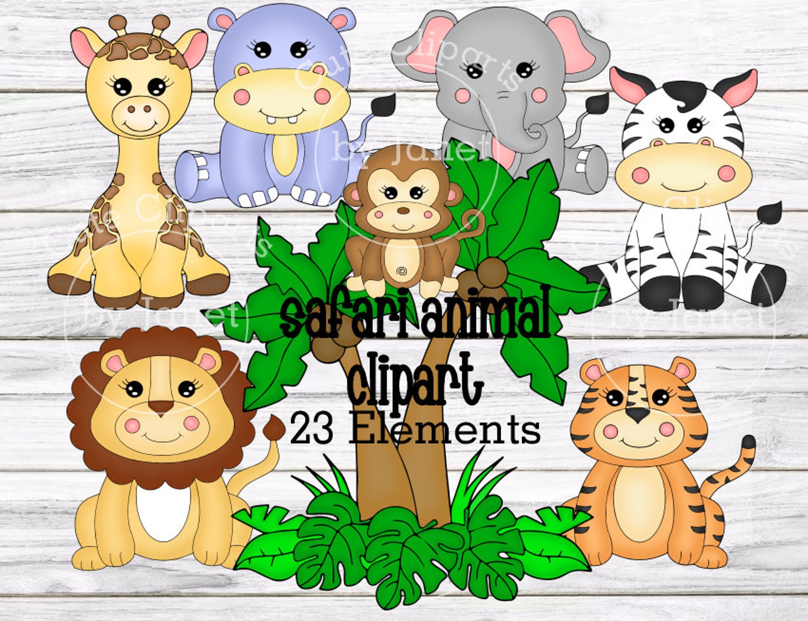 Safari Animal Clip Art, Animal Clip Art, Safari Clip Art, Jungle Clip ...